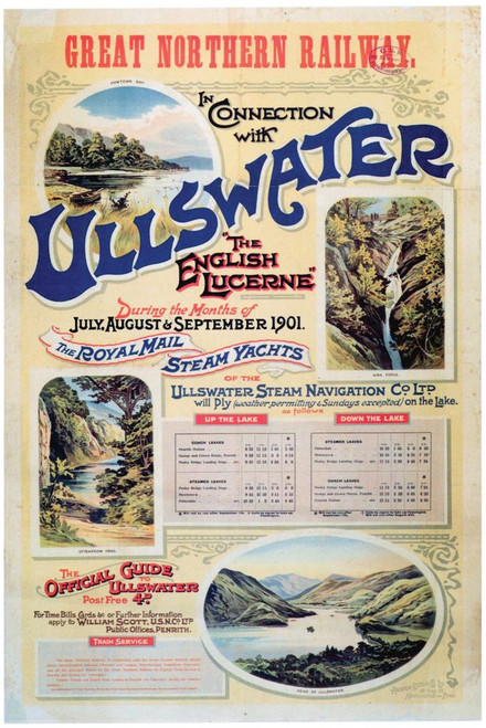 Great Northern Railway Ullswater Stream England Vintage Travel Cool ...