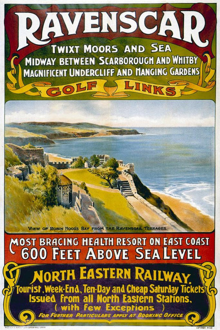North Eastern Railway Ravenscar Golf Links Vintage Travel Cool Wall Art ...