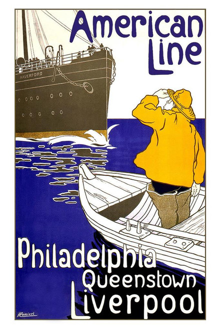 American Line Atlantic Ocean Shipping Freight Company Philadelphia ...