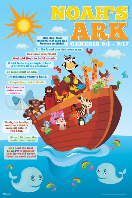 Noahs Ark Genesis Nursery Animals Inspirational Quote Kids Room ...