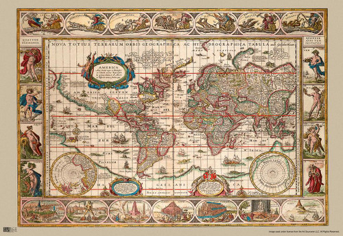Ancient World Map Latin Illustration Cool Wall Art Print Poster 24x36 ...