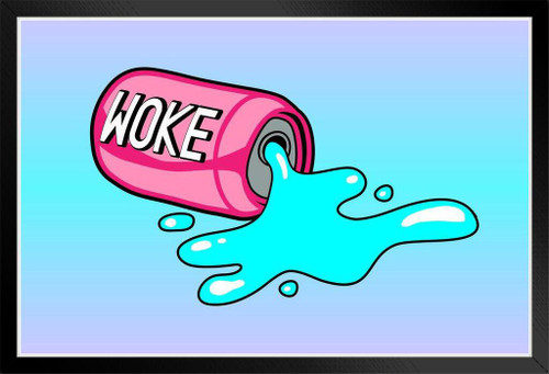 Woke Soda Can Spilling Liquid Art Black Wood Framed Poster 20x14 ...
