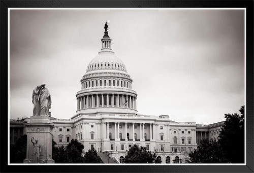 United States capitol building Washington DC USA Black Wood Framed ...