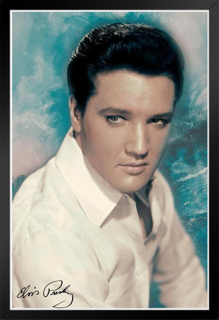 Elvis Presley Classic Cool Portrait Music Black Wood Framed Poster ...