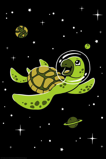 Space Turtle Astronaut Funny Parody Space Turtle Pictures Turtle Poster ...
