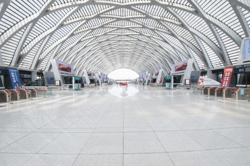 Laminated Tianjin West High Speed Railway Train Station China Poster ...