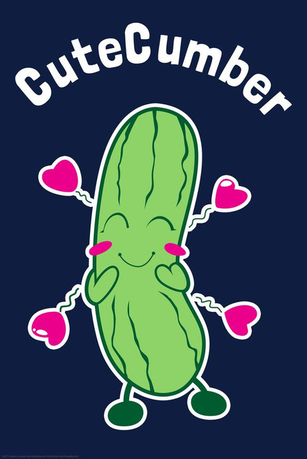 Laminated CuteCumber Cute Cucumber Funny Parody LCT Creative Poster Dry ...