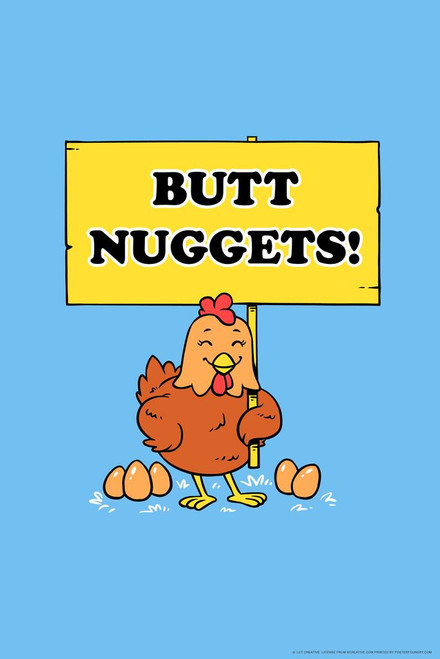 Laminated Butt Nuggets Chicken Eggs Funny Chicken Art Chicken Decor Hen ...