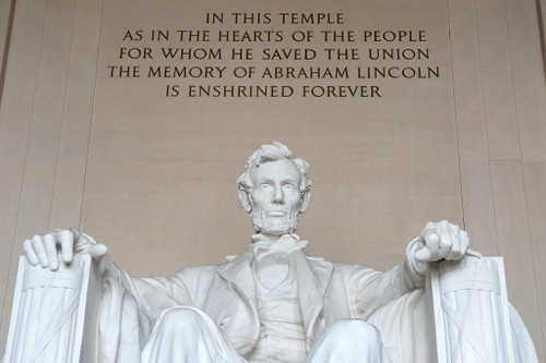 Laminated Lincoln Statue Abraham Lincoln Memorial in Washington D.C ...