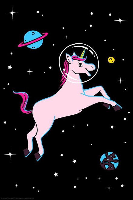 Laminated Space Unicorn Astronaut Funny Parody Lct Creative Poster Dry