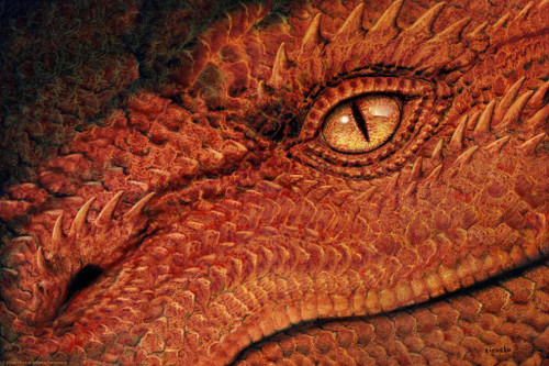 Laminated Red Dragon Eye Close Up by Ciruelo Fantasy Painting Gustavo ...