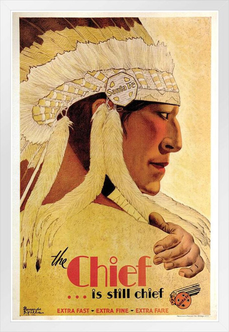 Santa Fe Railroad Chief is still Chief Train Vintage Travel White Wood ...