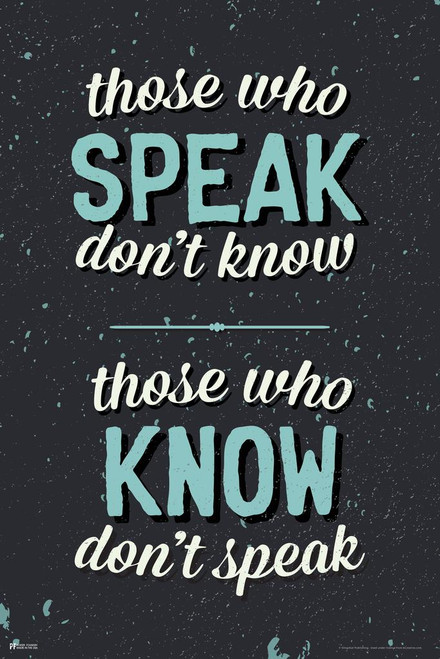 Those Who Speak Know Educational Classroom Motivational Quote Cool Wall ...