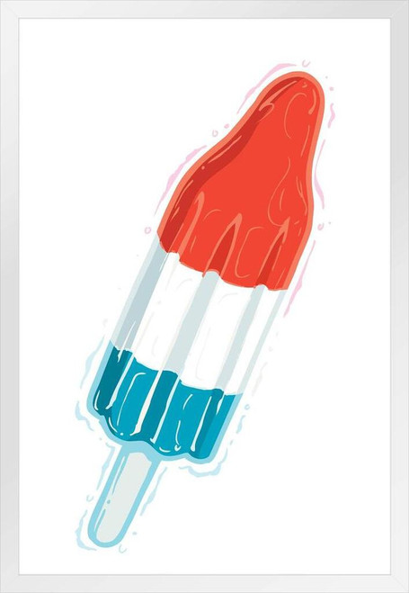 Patriot Pop Frozen Popsicle White Wood Framed Poster 14x20 Poster Foundry