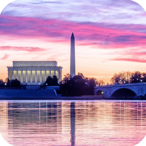 Washington DC Dawn On The Monuments Washington Monument Lincoln ...