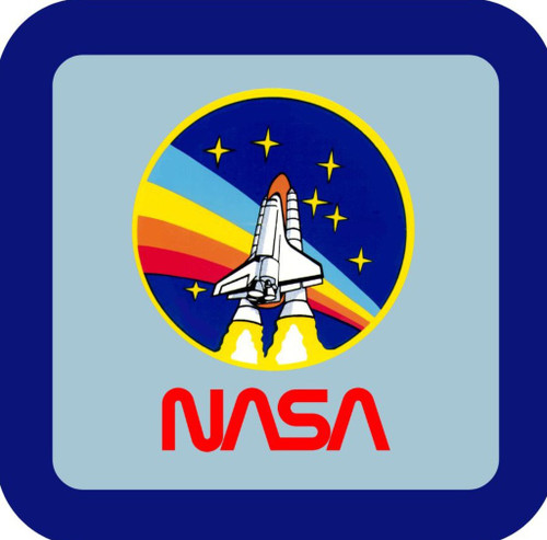 NASA Shuttle Rainbow Blastoff Graphic 80s Retro Premium Drink Coaster ...