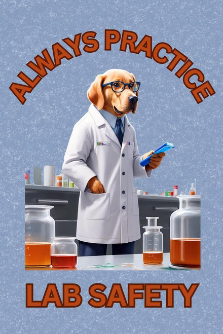 Always Practice Lab Safety Labrador Dog Wearing Lab Coat Glasses Funny ...