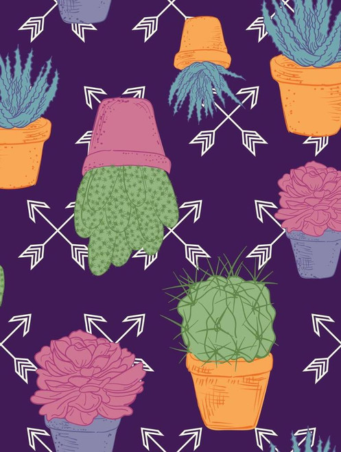 SET OF 3 - Cute Cactus Southwest Purple Arrows Box of 10 Blank Note ...