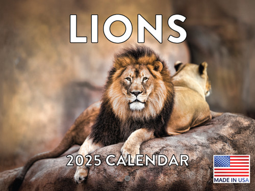 Lion Calendar 2025 Lions Monthly Wall Calender | American Made In The ...
