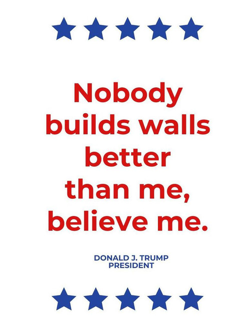 SET OF 3 - Donald Trump Nobody Builds Walls Better Than Me Quote Box of ...