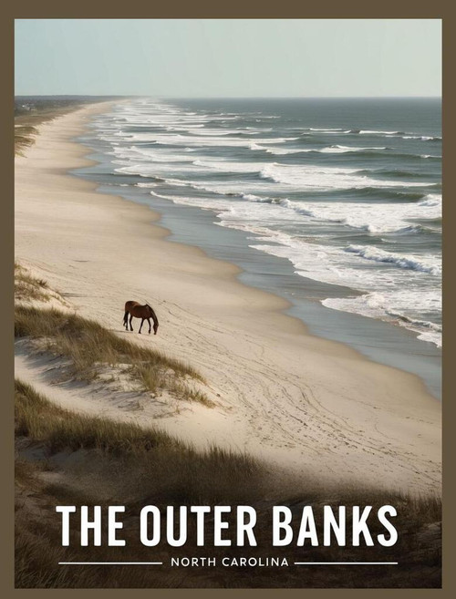 SET OF 3 - North Carolina The Outer Banks Retro Travel Poster Box of 10 ...
