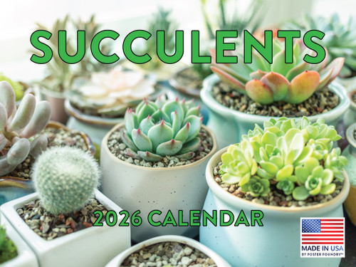 Succulent Calendar 2026 Monthly Wall Calender 12 Month | American Made ...