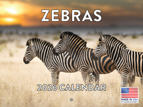 Zebra Calendar 2026 Monthly Wall Calender 12 Month | American Made In ...