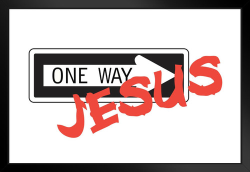 One Way Jesus Inspirational Art Print Black Wood Framed Wall Art 20x14 ...