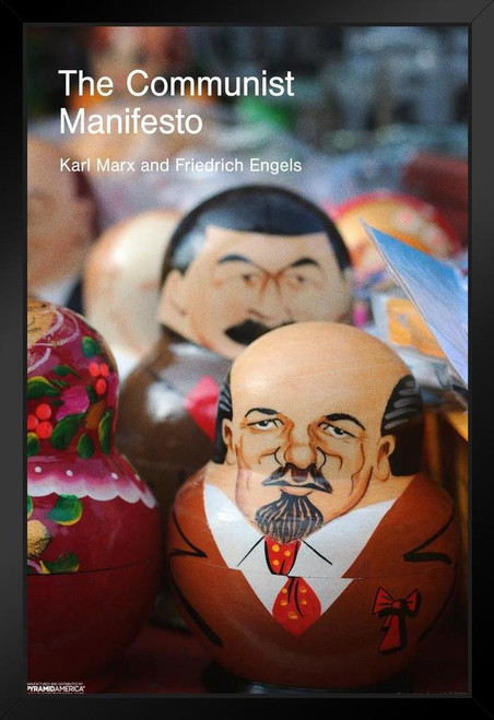 Communist Manifesto Marx & Engels Nesting Dolls Black Wood Framed Art ...