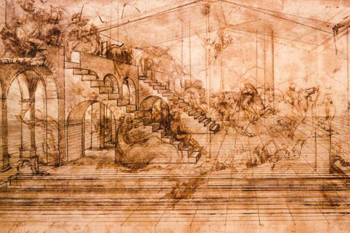 Leonardo da Vinci Perspectival Study Adoration of Magi Fine Art Cool ...
