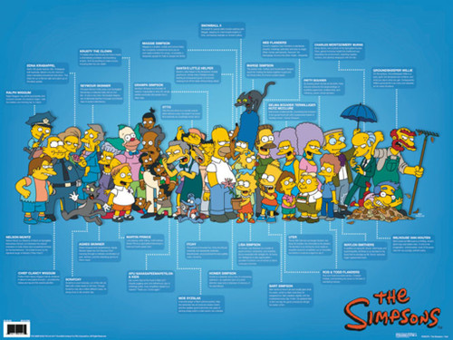The Simpsons Animated Cartoon TV Show Sitcom Cast Thick Cardstock ...