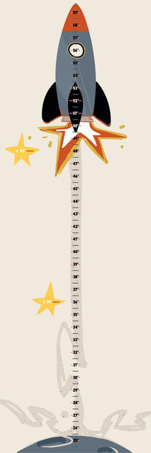 Rocket Kids Height Growth Chart Astronaut Outer Space Educational ...
