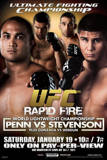 Official Ufc 80 Bj Penn Vs Joe Stevenson Sports Laminated Dry Erase