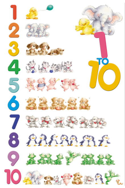 1 to 10 Counting Cool Wall Decor Art Print Poster Cute Kids Childrens ...