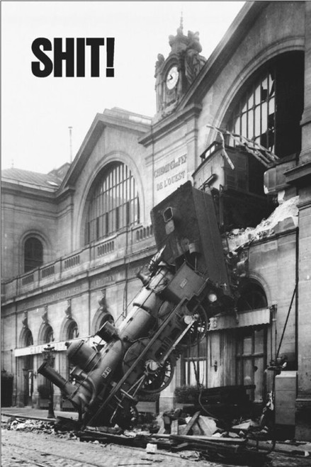 Sht! Paris Montparnasse Locomotive Train Derailment Crash Funny Black ...