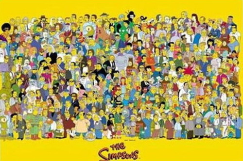 The Simpsons Animated Cartoon TV Show Sitcom Cast Poster 36x24 inch ...