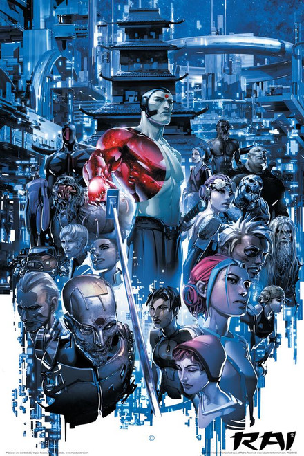 Rai Blue Art Valiant Comics Laminated Dry Erase Sign Poster 12x18 ...