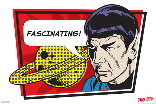 Star Trek Spock Fascinating Pop Art TV Show Laminated Dry Erase Sign ...