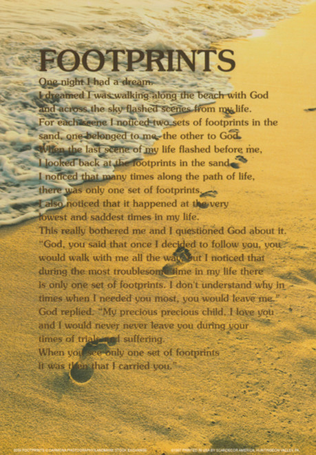 Footprints Poem Cool Wall Decor Art Print Poster 11.5x16.5 - Poster Foundry