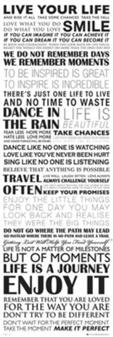 Live Your Life Motivational Door Giant Cool Wall Art Print Poster 21x62 ...