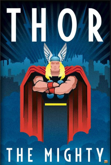 Thor The Mighty Art Deco Comic Book Poster 24x36 inch - Poster Foundry