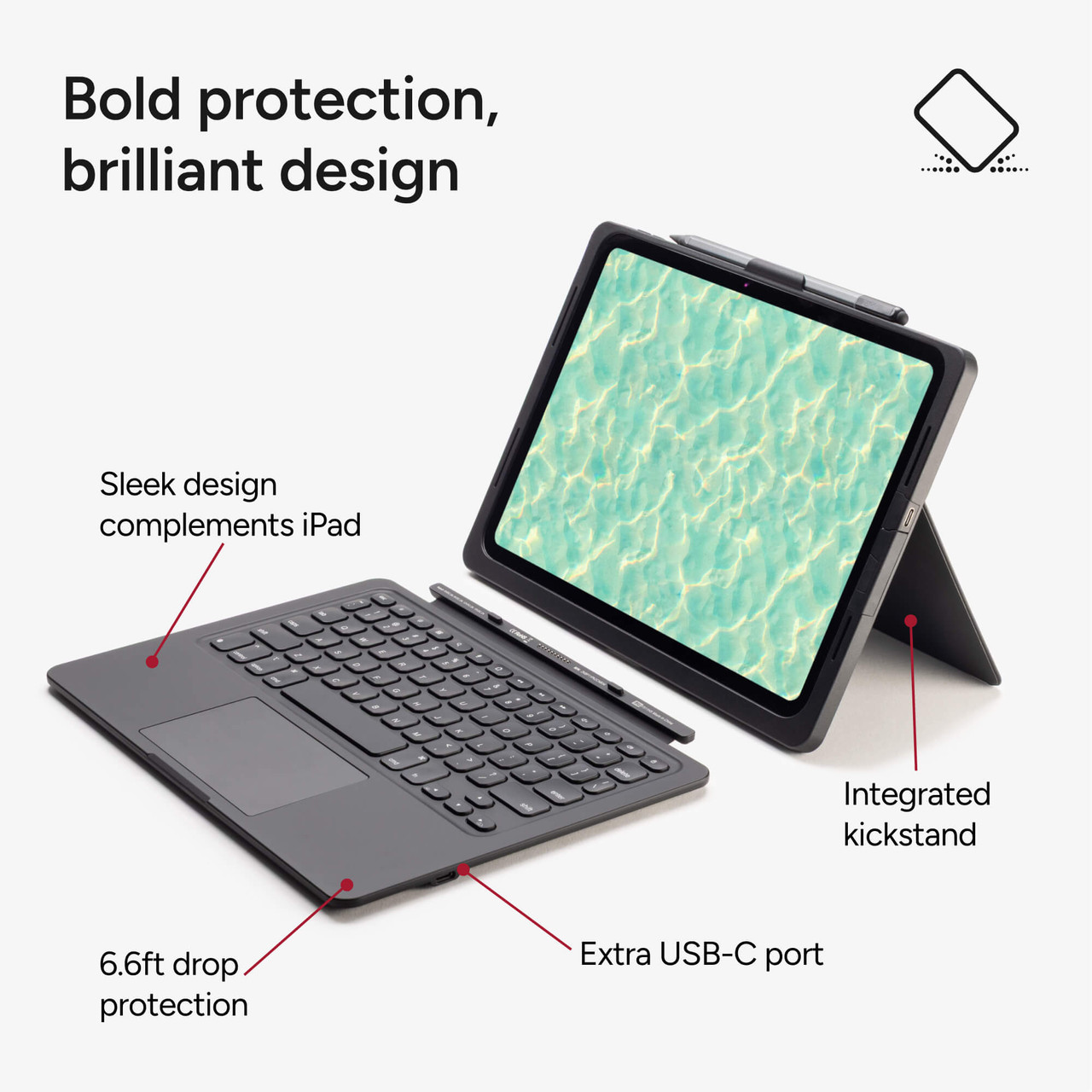Pro Keys Connect Tablet Keyboard Case (US Layout) | iPad 11"(A16), iPad ...