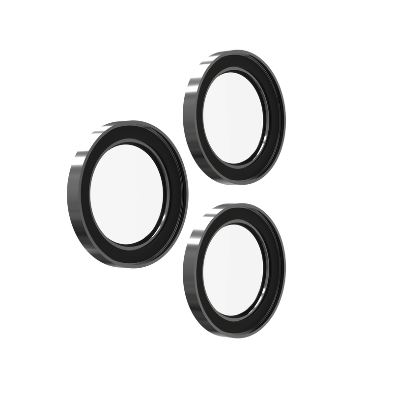 Glass Elite Lens Protection Camera Rings | iPhone 15/16/17, Silver Glitter
