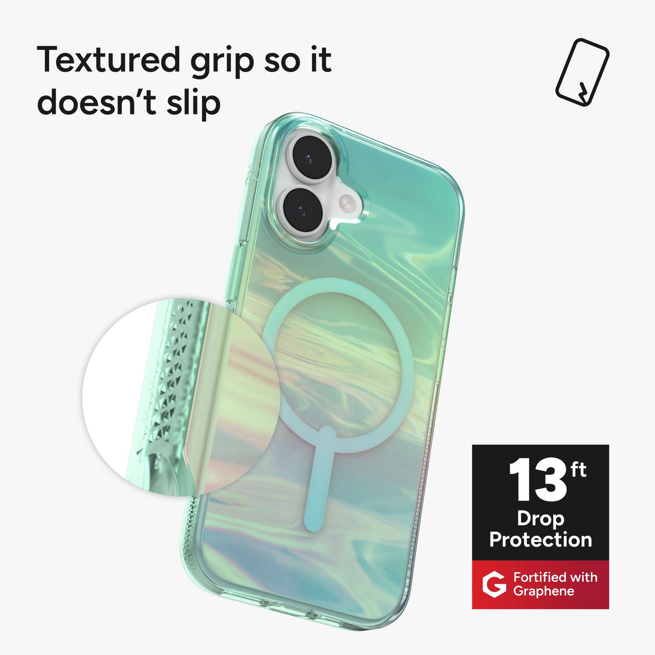Milan Snap Case | iPhone 17, Iridescent Oil Slick