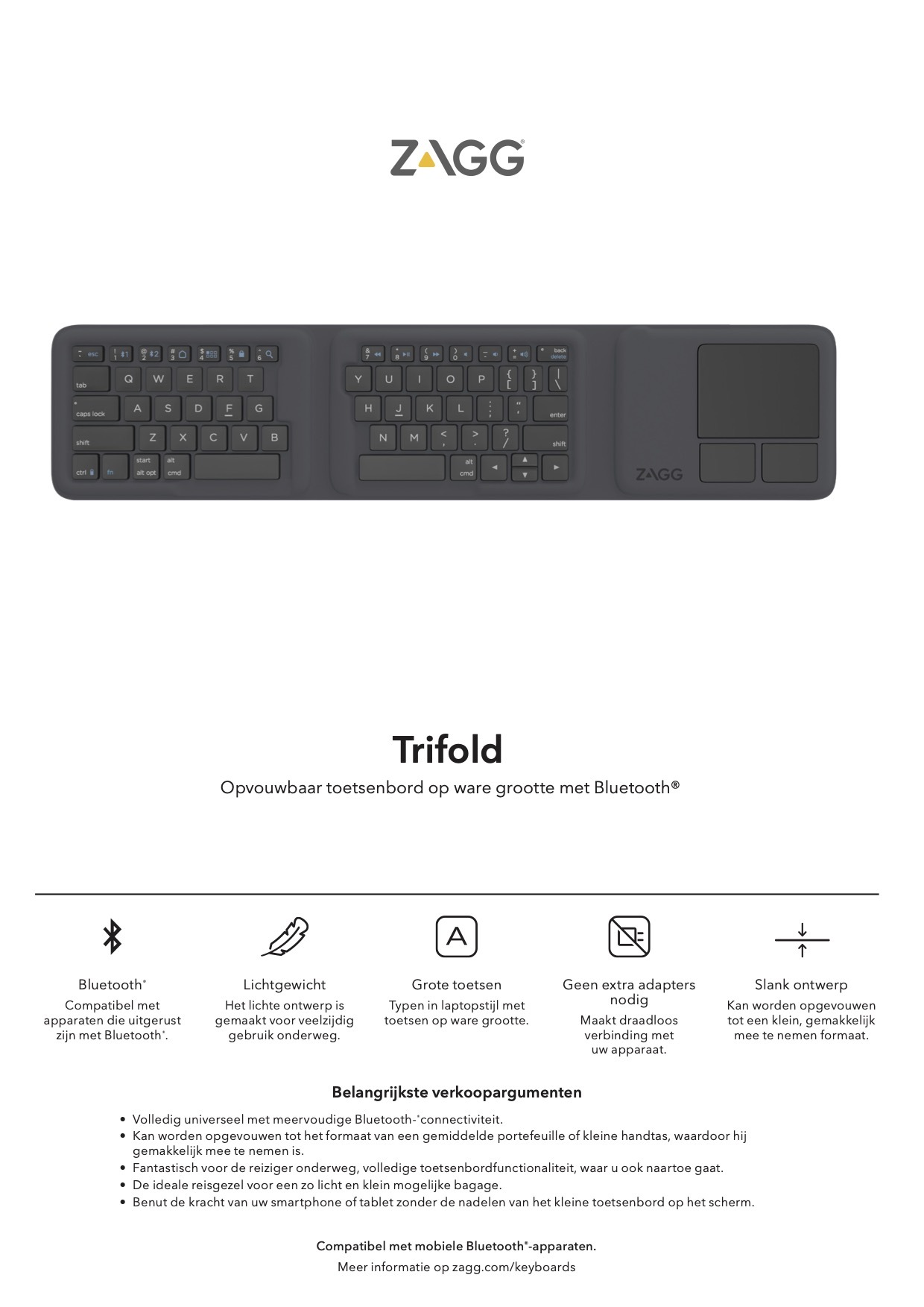 Tri-Fold Keyboard with Trackpad
