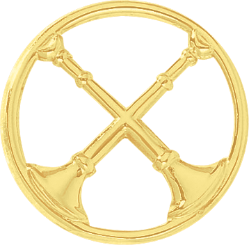 Blackinton Cut-Off 2 Cross Bugles Brass – Gold Finish Fire Service Insignia