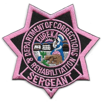 BC-4R cdcr pink patch, CDCR Sergeant Star, pink Sergeant star ...
