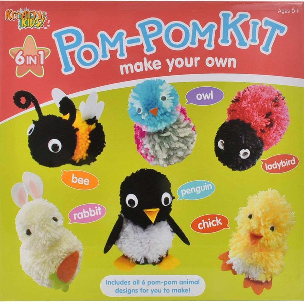 6 in 1 Pom-Pom Animal Craft Kit - DDW Online