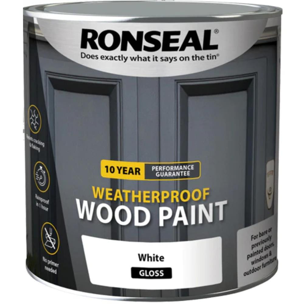 Ronseal Weatherproof Paint 2.5L - White Gloss