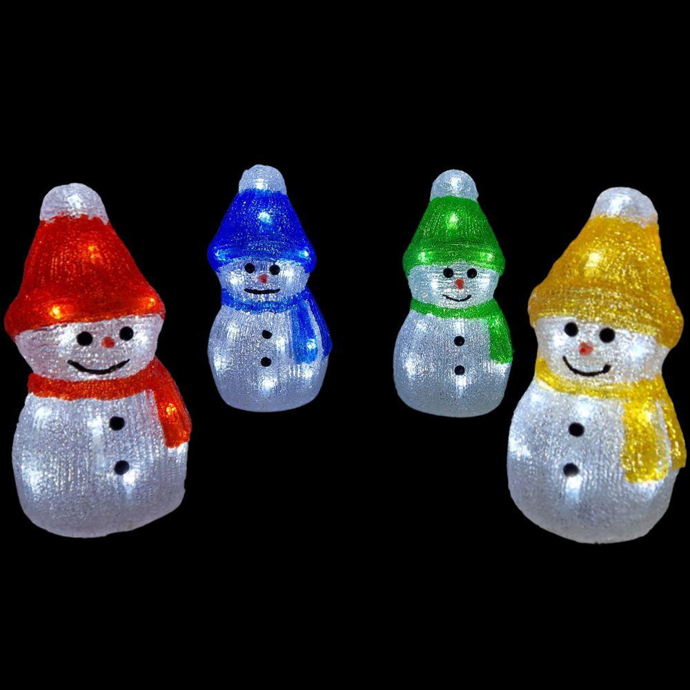 Premier Acrylic Light up Snowman 23cm - Assorted Colour
